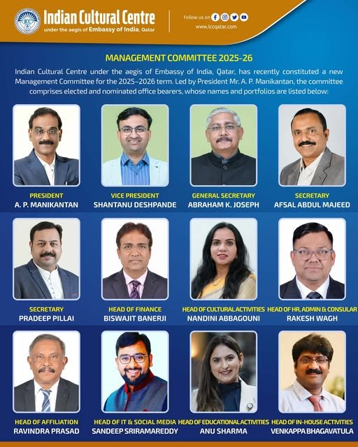 Indian Cultural Centre (ICC) in Qatar Announces New Management ...